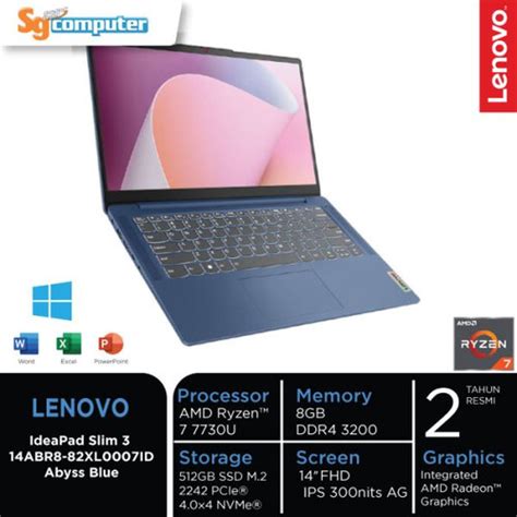 Jual Lenovo Ideapad Slim Abr Xl Id Ryzen U Gb Gb Ssd Fhd Ips Win