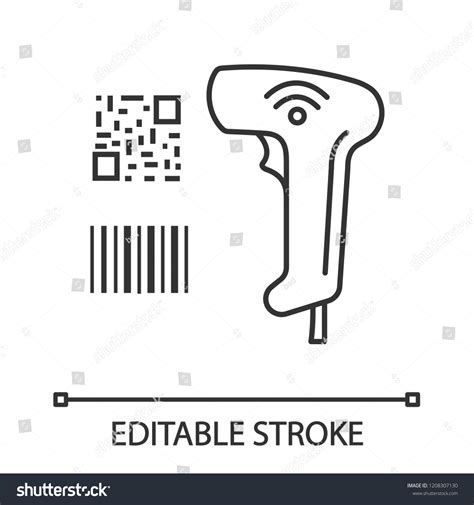 Barcode Qr Code Scanner Linear Icon Stock Vector Royalty Free 1208307130