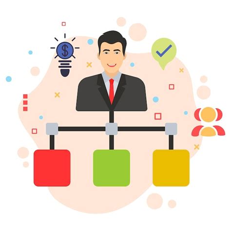 Premium Vector Corporation Flowchart Stock Illustration Company Hierarchy Chart Vector Color