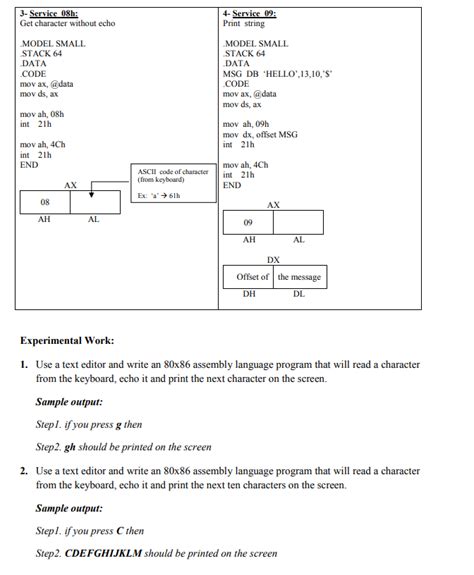solved asm file and screenshot of the output must be