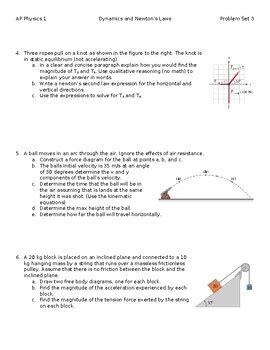 AP Physics Newton S Laws Problem Set By Walter Ingram TPT