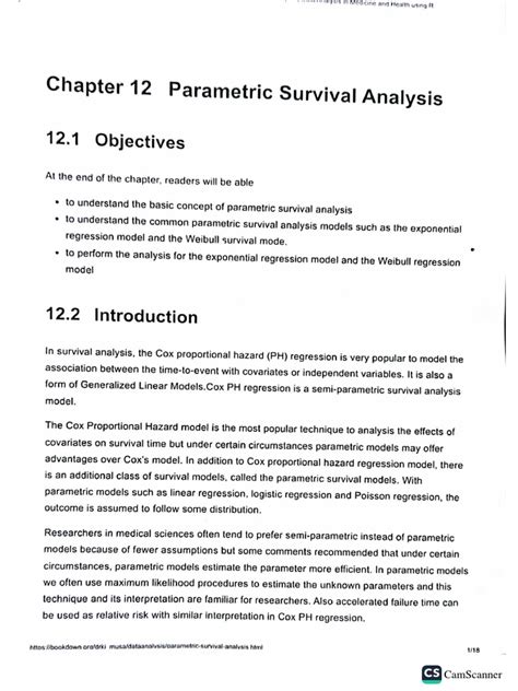 Parametric Survival Analysis Pdf