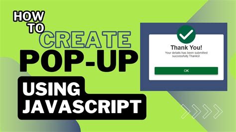 How To Make A Pop Up Using Html Css And Javascript Youtube