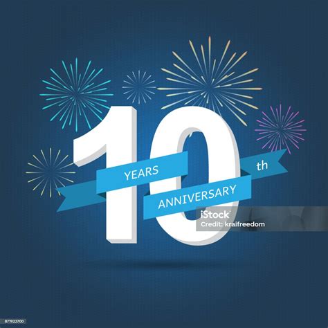 기념일 축 하 불꽃놀이 함께 숫자 배경입니다 벡터 일러스트 레이 션 10에 대한 스톡 벡터 아트 및 기타 이미지 10 1위