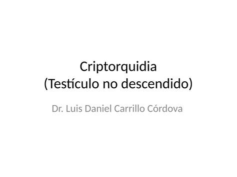 Pdf Criptorquidia