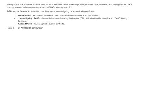 Idrac 802 1x Options Idrac 802 1x Port Based Network Access Control Security Including Radius