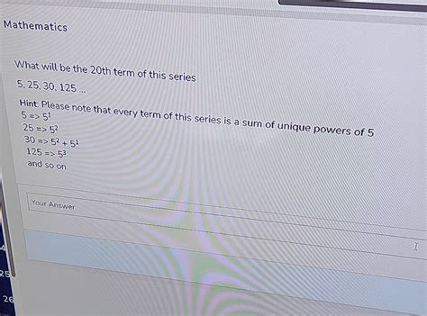 solved what will be the 20 th term of this series