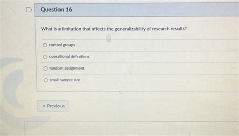 Question 16 What Is A Limitation That StudyX