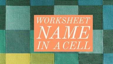 Worksheet Name In Cell Excel Tips MrExcel Publishing