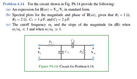 Solved Problem 6 14 For The Circuit Shown In Fig P6 14 Chegg Com