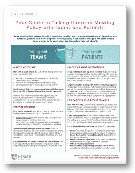 Your Guide To The Updated Masking Policy For Teams Patients And Caregivers