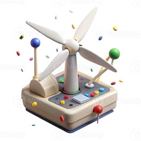 Vibrant Abstract Wind Turbine Remote Monitoring Control System Isolated