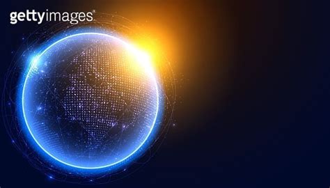 Abstract Global Dot Network Circle Digital Connection And Communication