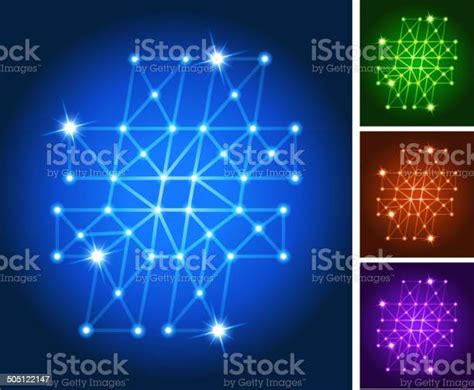 hashtag on triangular nodes connection structure vector art stock