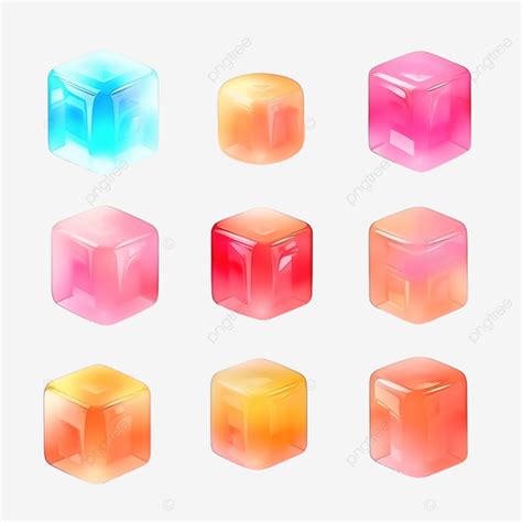 격리된 현대 캔디 색상 그라데이션을 사용한 다중 각도 3d 추상 모양 큐브 실린더 융합 세트 컬렉션 스타일 입방체 실린더 Png 일러스트 및 이미지 에 대한 무료