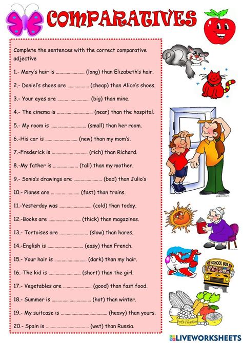 E4 Comparative Short Adjs Worksheet Comparative Adjectives