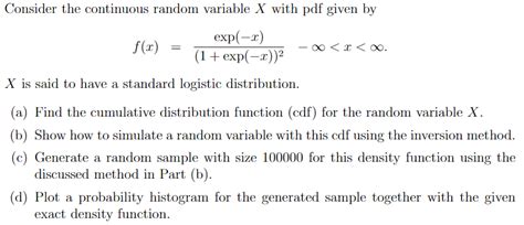 Solved Consider The Continuous Random Variable X With Pdf