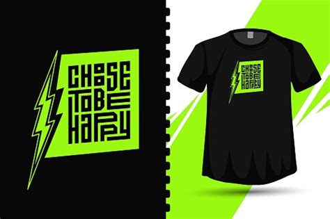 인용 인쇄 T 셔츠 패션 의류 포스터 및 상품에 대한 행복 트렌디 한 타이포그래피 수직 디자인 템플릿으로 선택 0명에 대한 스톡