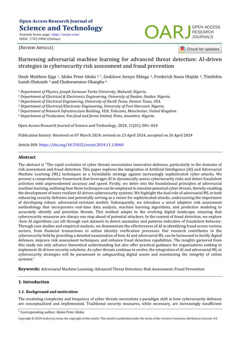 Pdf Harnessing Adversarial Machine Learning For Advanced Threat Detection Ai Driven