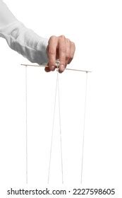 Woman Pulling Strings Puppet On White Stock Photo 2222782073 Shutterstock