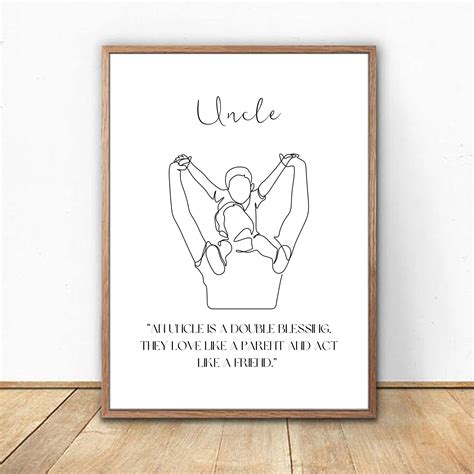 Uncle Quote And Line Art Print Uncle T Etsy
