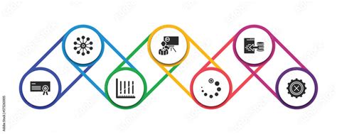 User Interface Filled Icons With Infographic Template Glyph Icons Such As Data Analytics Wheel