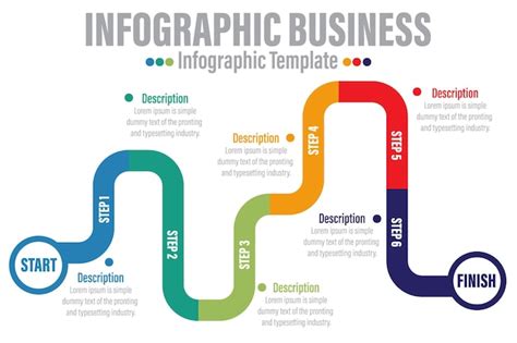 Premium Vector Timeline Infographics Template With 6 Step Or Six Option Workflow Process Chart