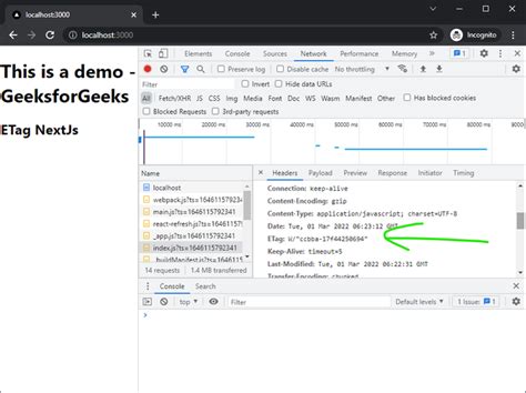 How To Disable The Etag Generation In Nextjs Geeksforgeeks