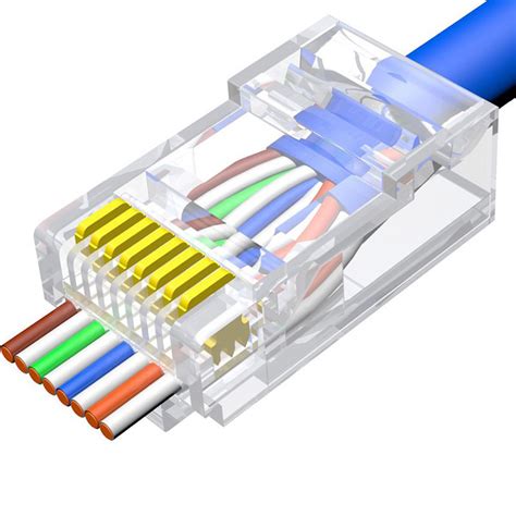 100 шт Cat6 Cat5e Cat5 проходные модульные сетевые разъемы Rj45 Utp 50