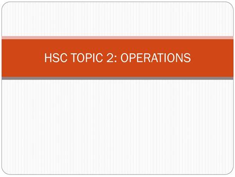 topic 2 operations