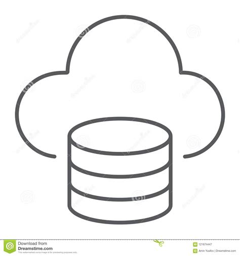 cloud computing thin line icon data analytics stock vector