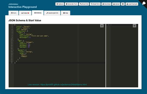 github json editor playground json editor playground