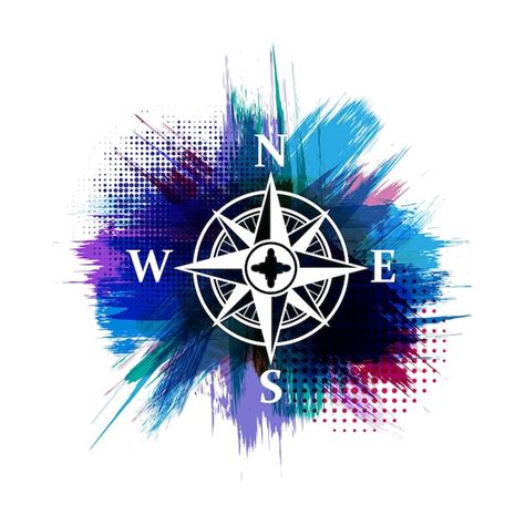 Premium Vector Olg Grunge Blue Frame Windrose