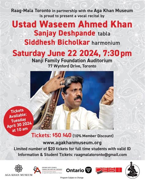 Ustad Waseem Ahmed Khan Raag Mala Toronto