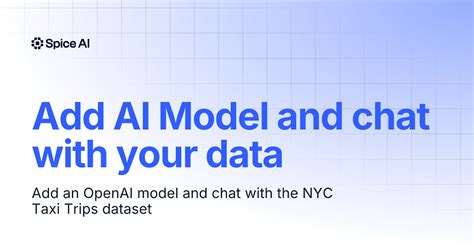 add ai model and chat with your data spice ai cloud documentation