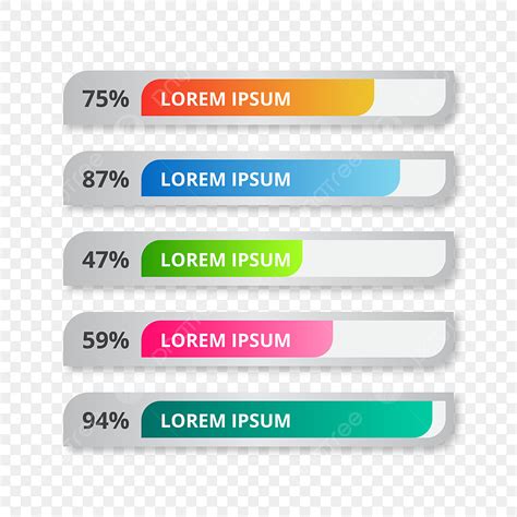 Loading Progress Bar Vector Png Images Colorful Progress Bar Loading With Percentage