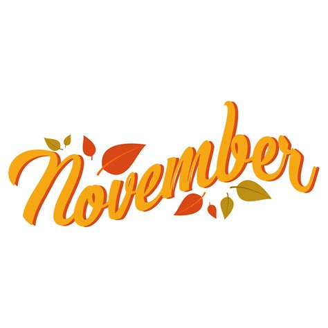 Hello November November Month Vector Hand Lettering With Flowers And