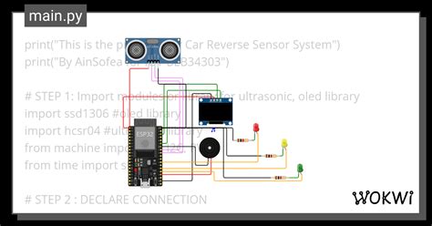 Reverse Car Sensor Pea Wokwi Esp32 Stm32 Arduino Simulator