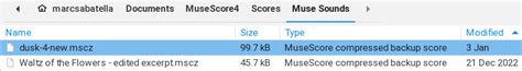 Mscz Files Listed As Musescore Compressed Backup Score In Linux File