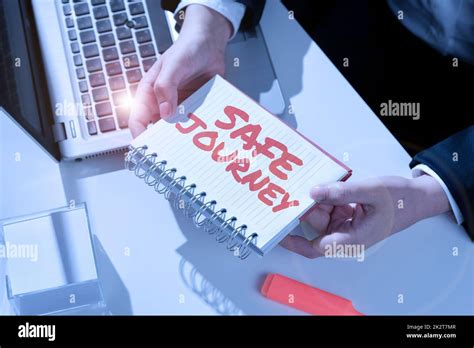 Conceptual Display Safe Journey Word Written On Blessing Bid Farewell