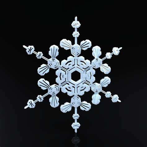 Fernlike Stellar Dendrites Snowflake V1 Free 3d Model Obj Stl Free3d