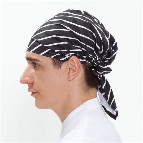 Ct109 줄무늬 위생 면 두건 스트라이프 블랙 검정 주방 식당 음식점 실내 1675821355 티마스터