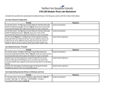 cyb 230 module three lab worksheet cyb 230 module three lab worksheet