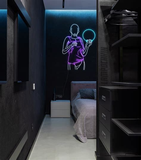 Pin Up Girl Robots Neon Sign Sexy Robots Cyberpunk Art Etsy