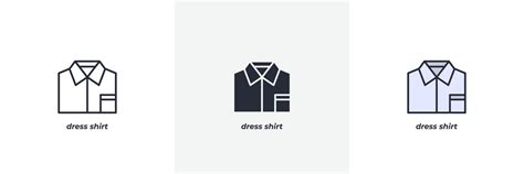 Dress Shirt Icon Line Solid And Filled Outline Colorful Version Outline And Filled Vector