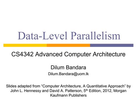 Data Level Parallelism In Microprocessors Pptx Programming