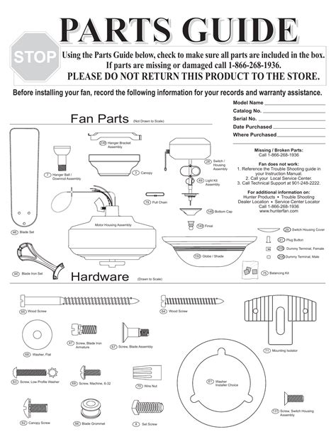 Hunter Ceiling Fan Repair Parts Shelly Lighting