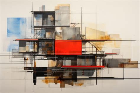 Premium Photo Abstract Interpretation Of A Building Construction 3d Building Drawings Tower