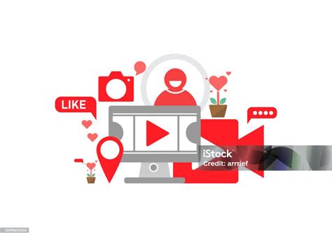 플랫 디자인 스타일 비디오 크리에이터 Ilustration 웹 배너 Iustration 및 디자인 요소에 적합 가정용 캠코더에