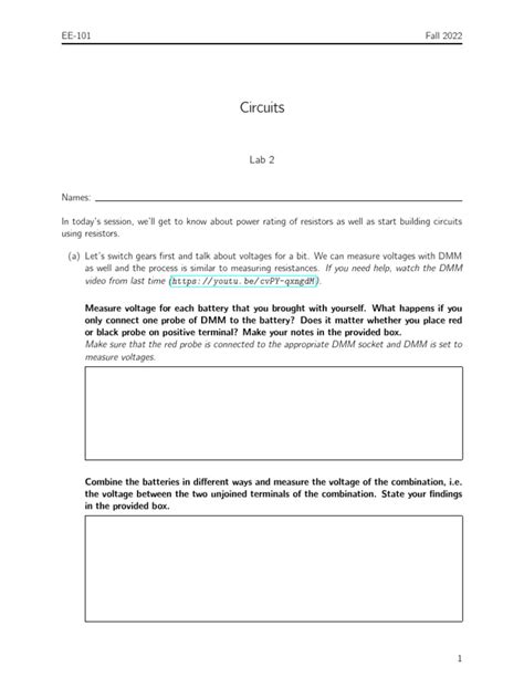 Lab 2 1b Circuits Pdf Teaching Methods And Materials Technology And Engineering